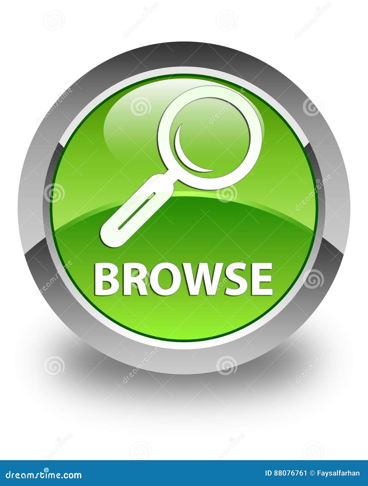 Browse Glossy Green Round Button Stock Illustration - Illustration of ...