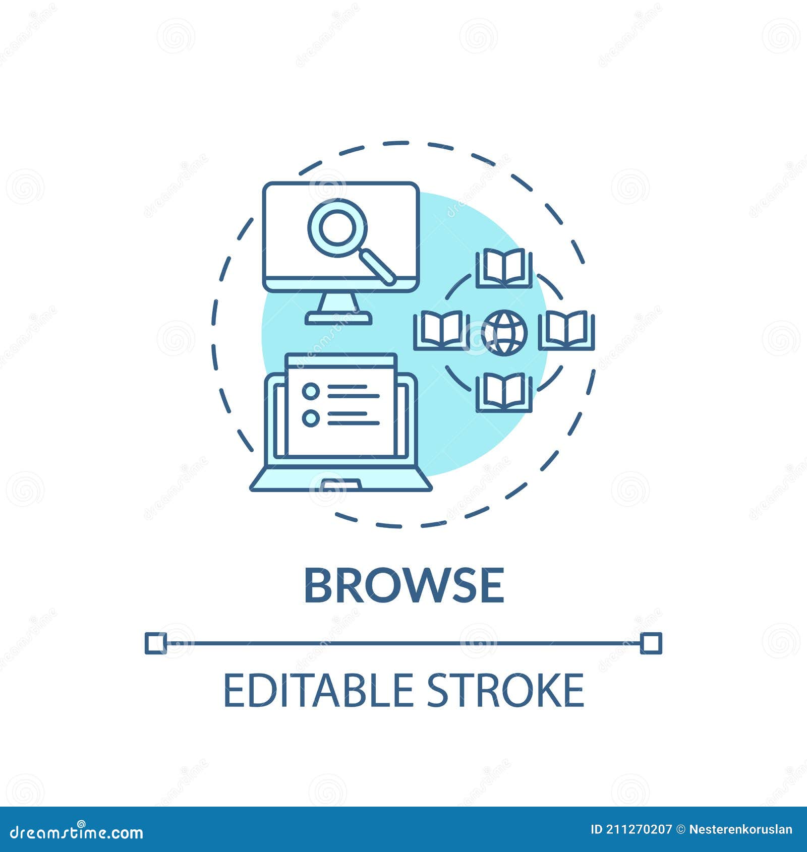 Browse Process Concept Icon Stock Vector - Illustration of study ...