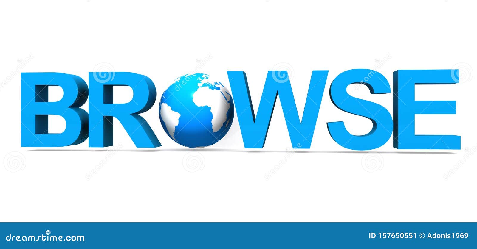 Browse Word with Globe on White Stock Illustration - Illustration of ...