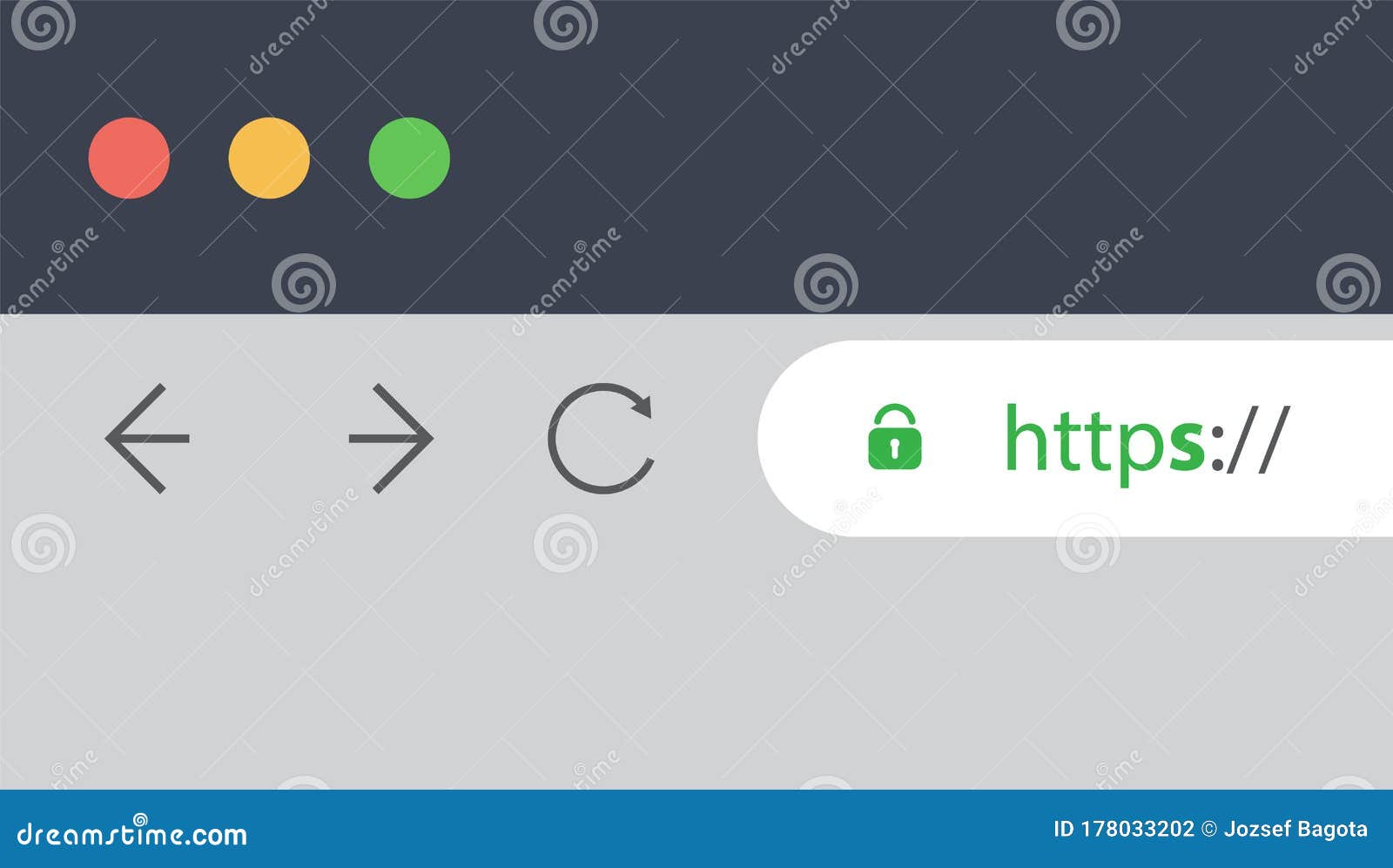 Browser Address Bar Showing Mandatory HTTPS Protocol. Secure Web ...
