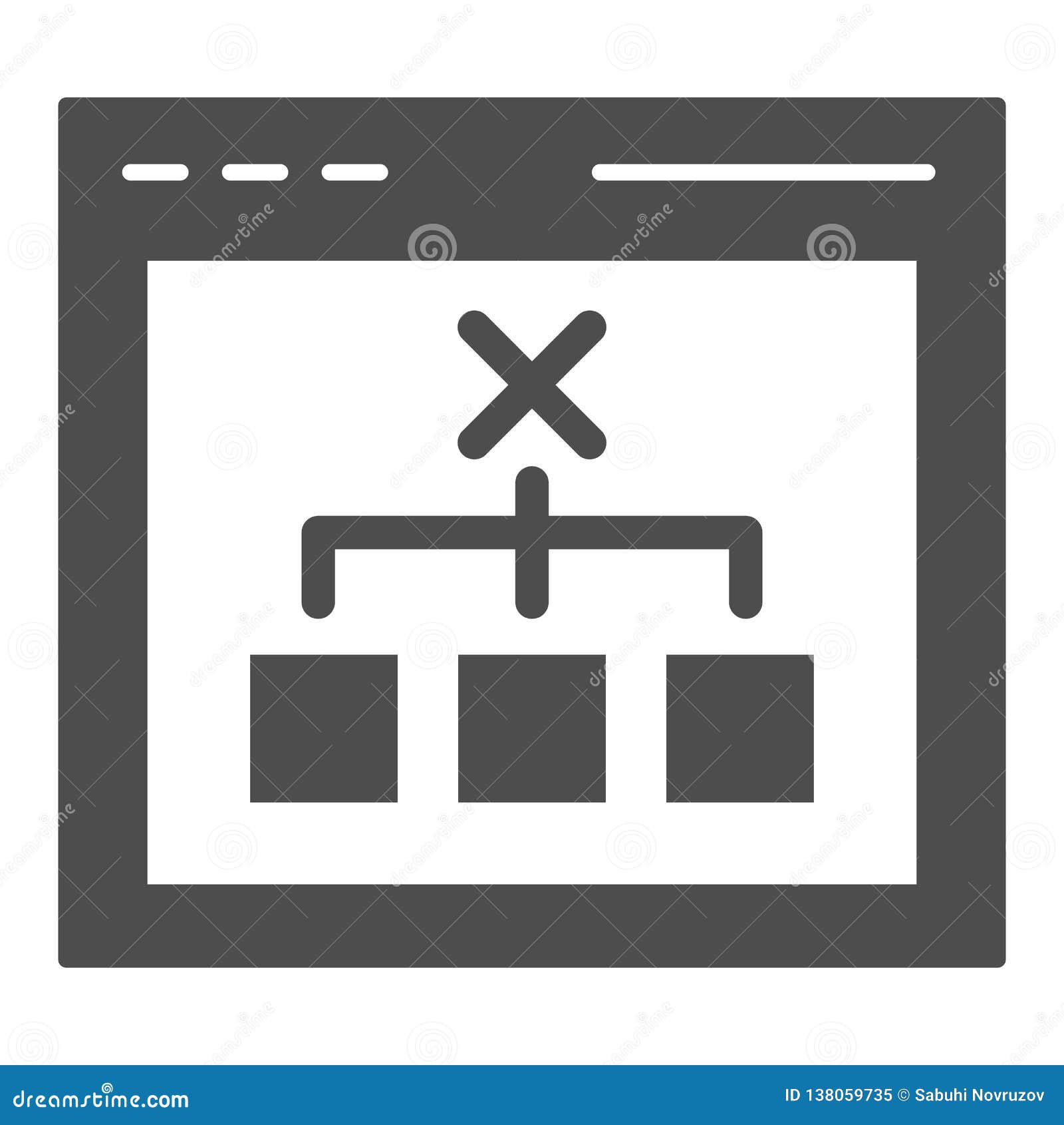 Browser with Choice Solid Icon. Computer Decision Concept Vector ...