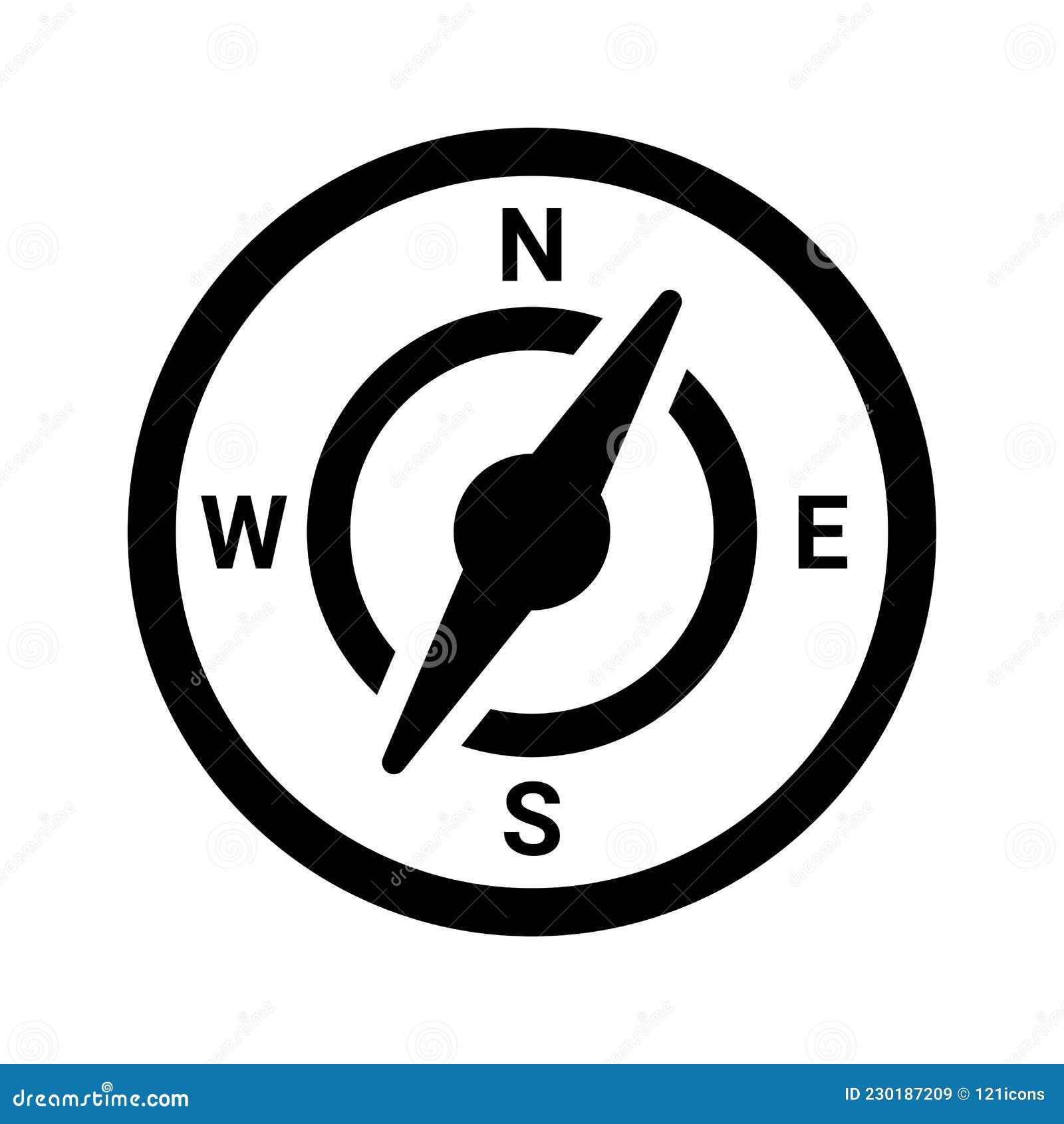 Browser, Compass Icon. Black Vector Graphics Stock Vector ...