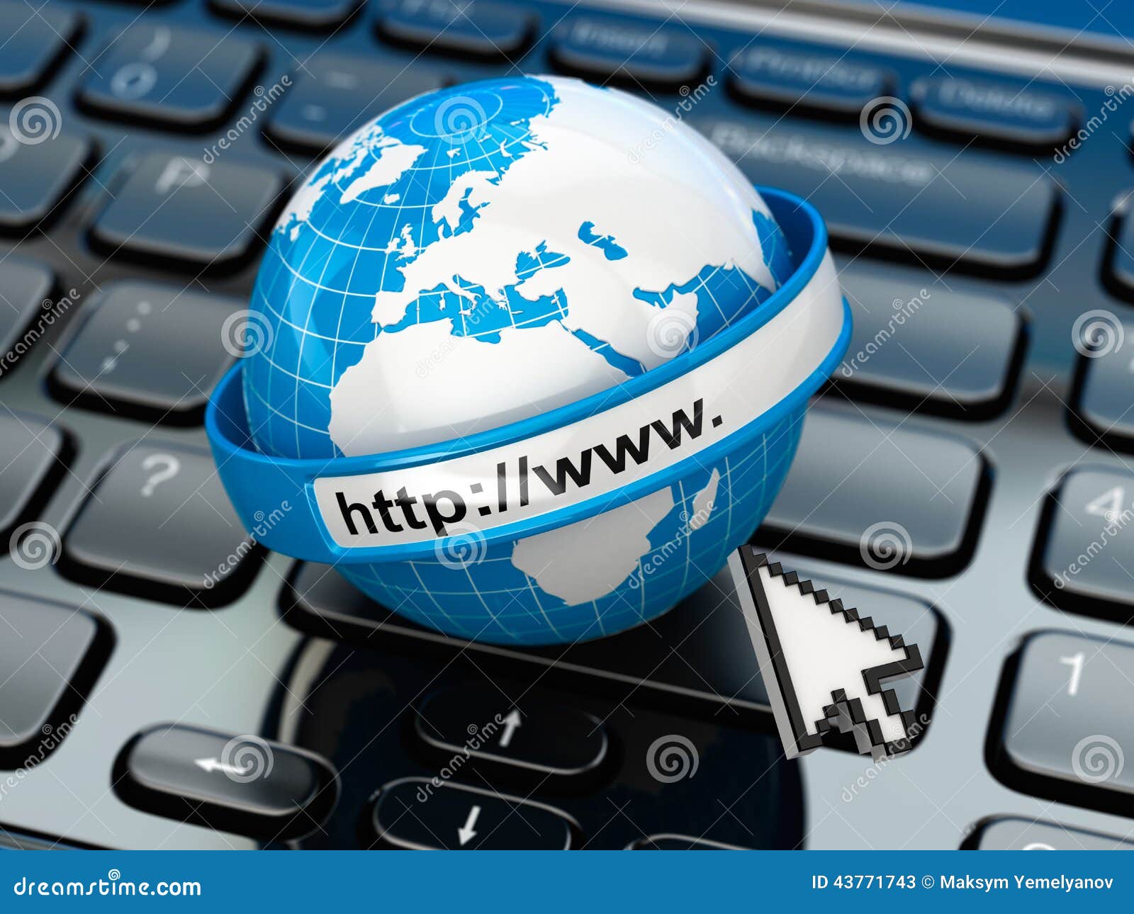 Browser Conceito Do Internet Terra No Teclado Do Portátil Ilustração ...