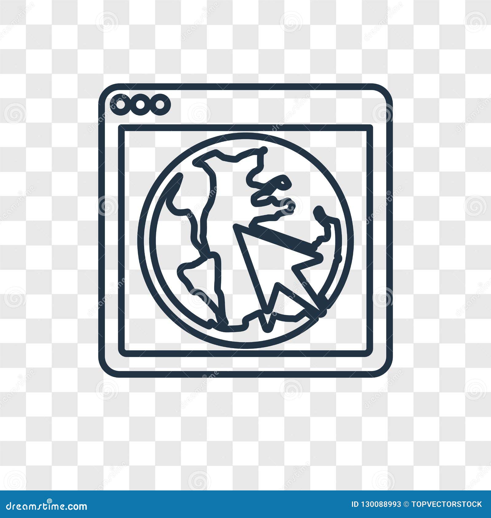 Browser Concept Vector Linear Icon Isolated on Transparent Background ...