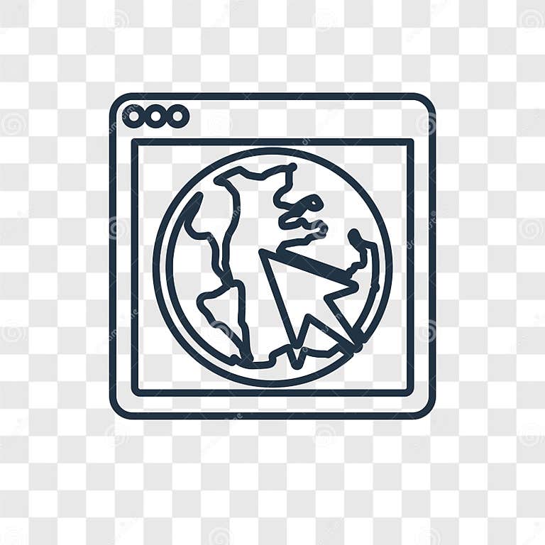 Browser Concept Vector Linear Icon Isolated on Transparent Background ...