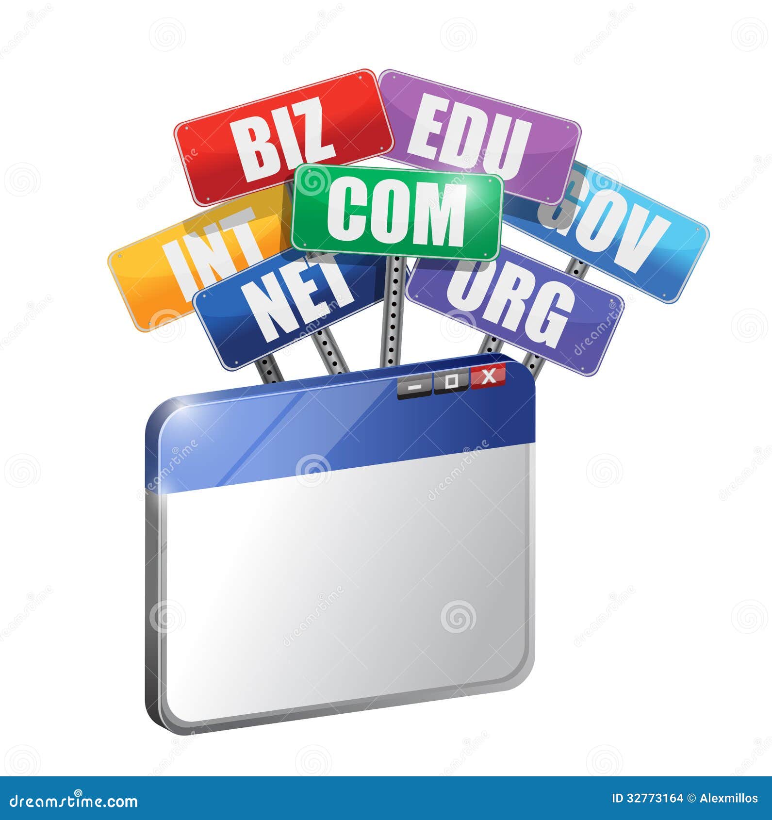 Browser and Domains. Internet Concept Stock Illustration - Illustration ...
