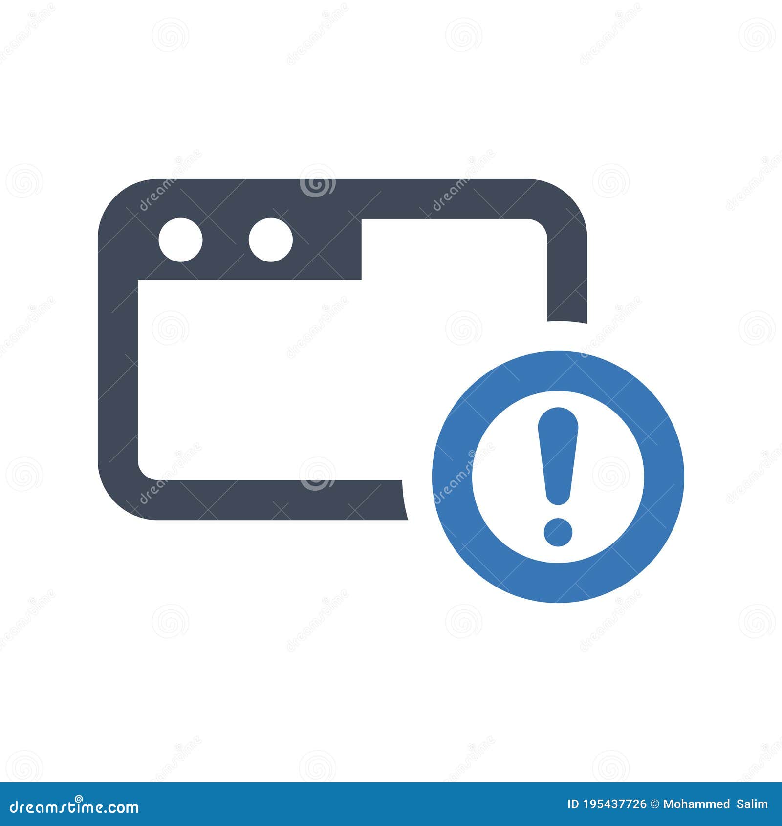 Browser Error Flat Vector Icon Stock Vector - Illustration of internet ...