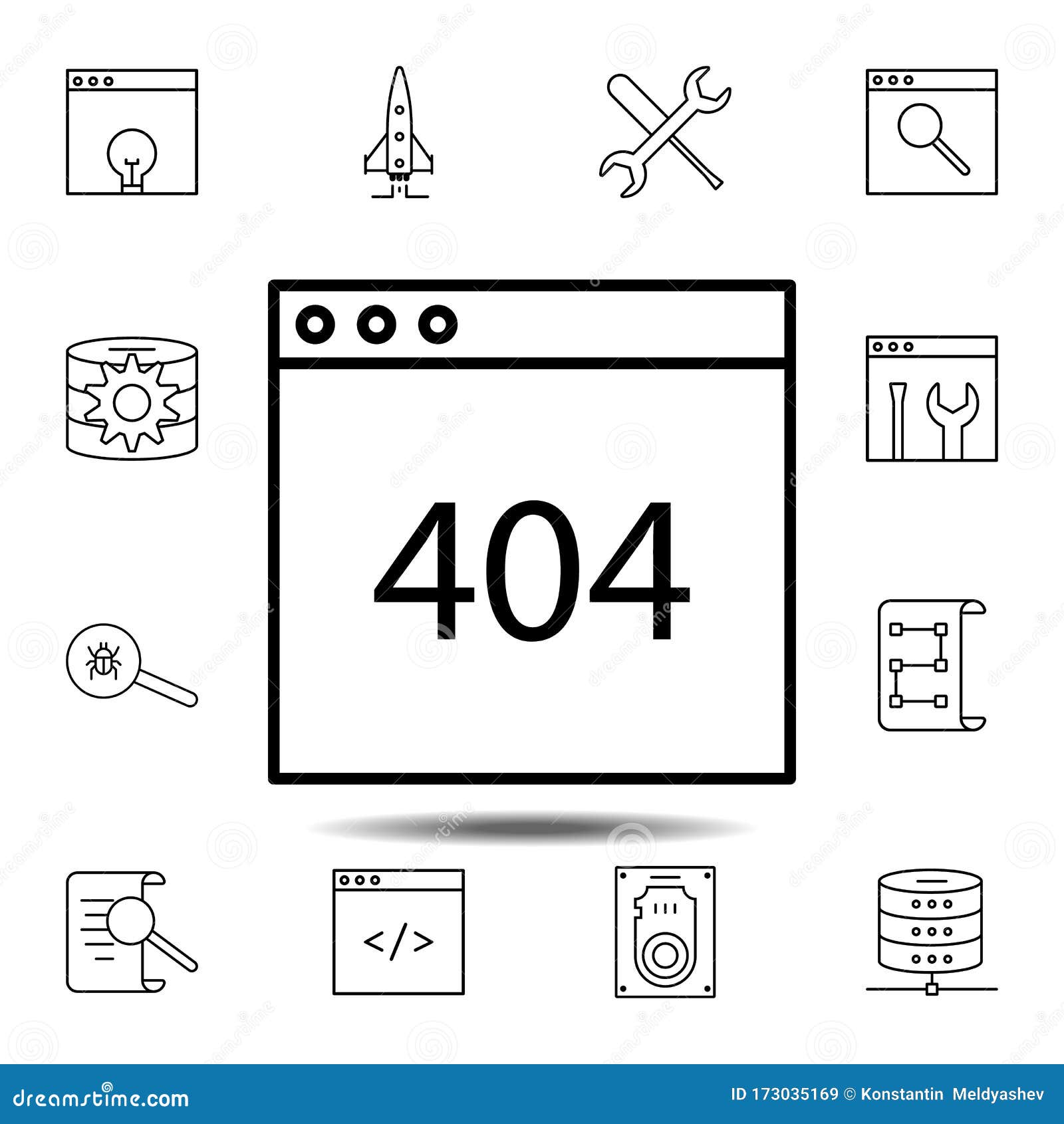 Browser, Error Icon. Simple Thin Line, Outline Vector Element of Web Design Development Icons ...