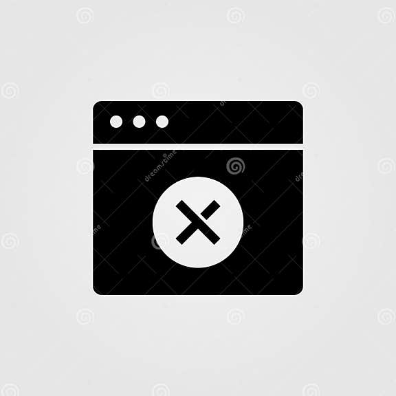 Browser Error Sign Icon. Website Error Page Vector Illustration Stock ...