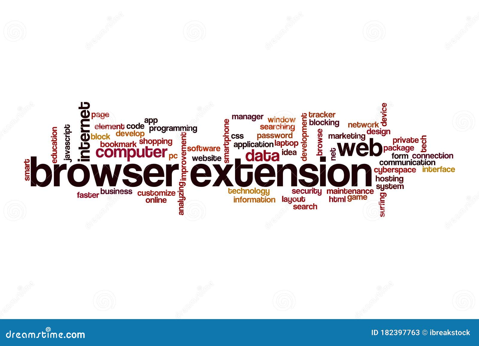 Browser Extension Word Cloud Concept Stock Illustration - Illustration ...