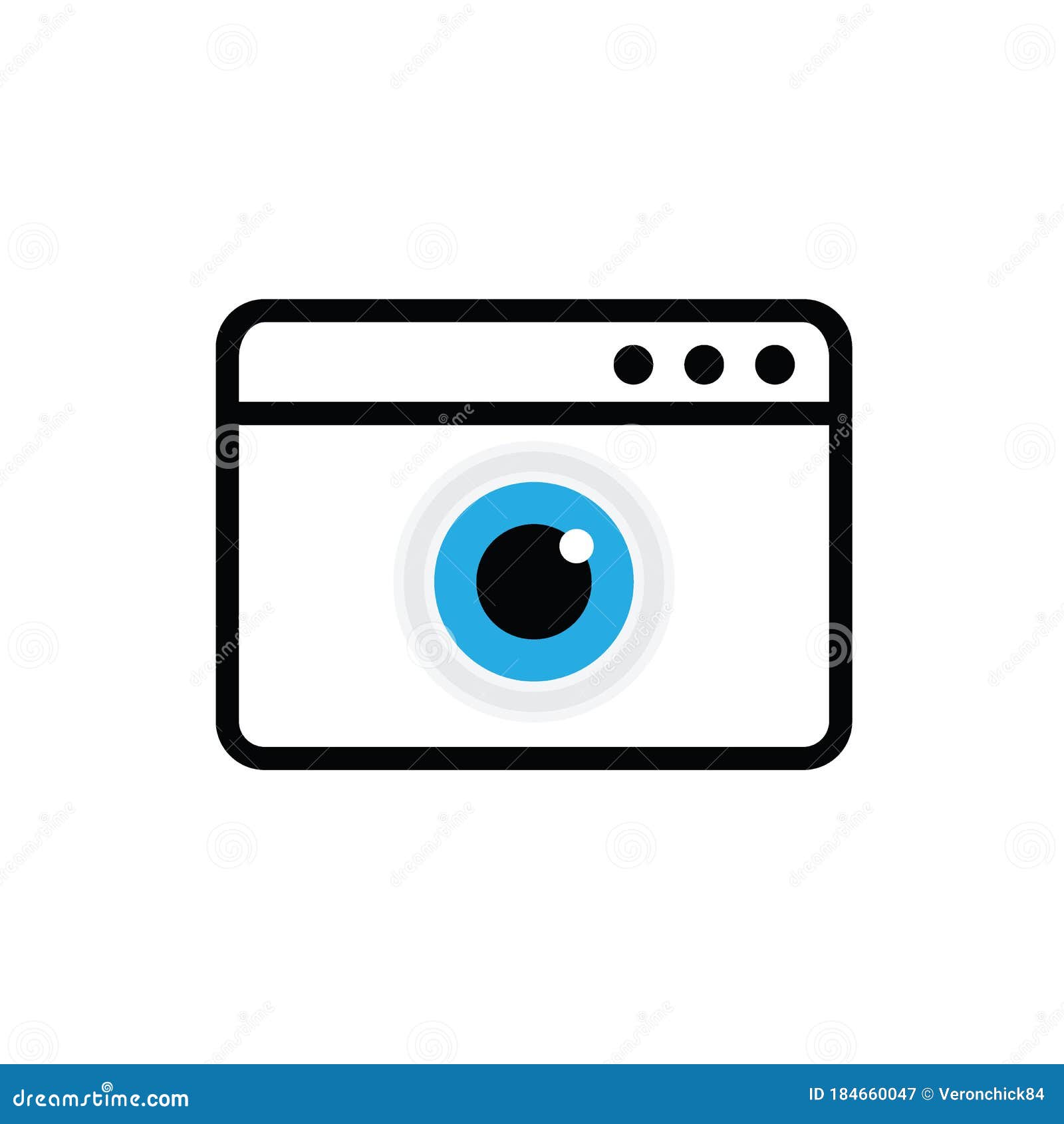 Browser and Eye Icon, View Browser Icon Black Vector Stock Vector ...