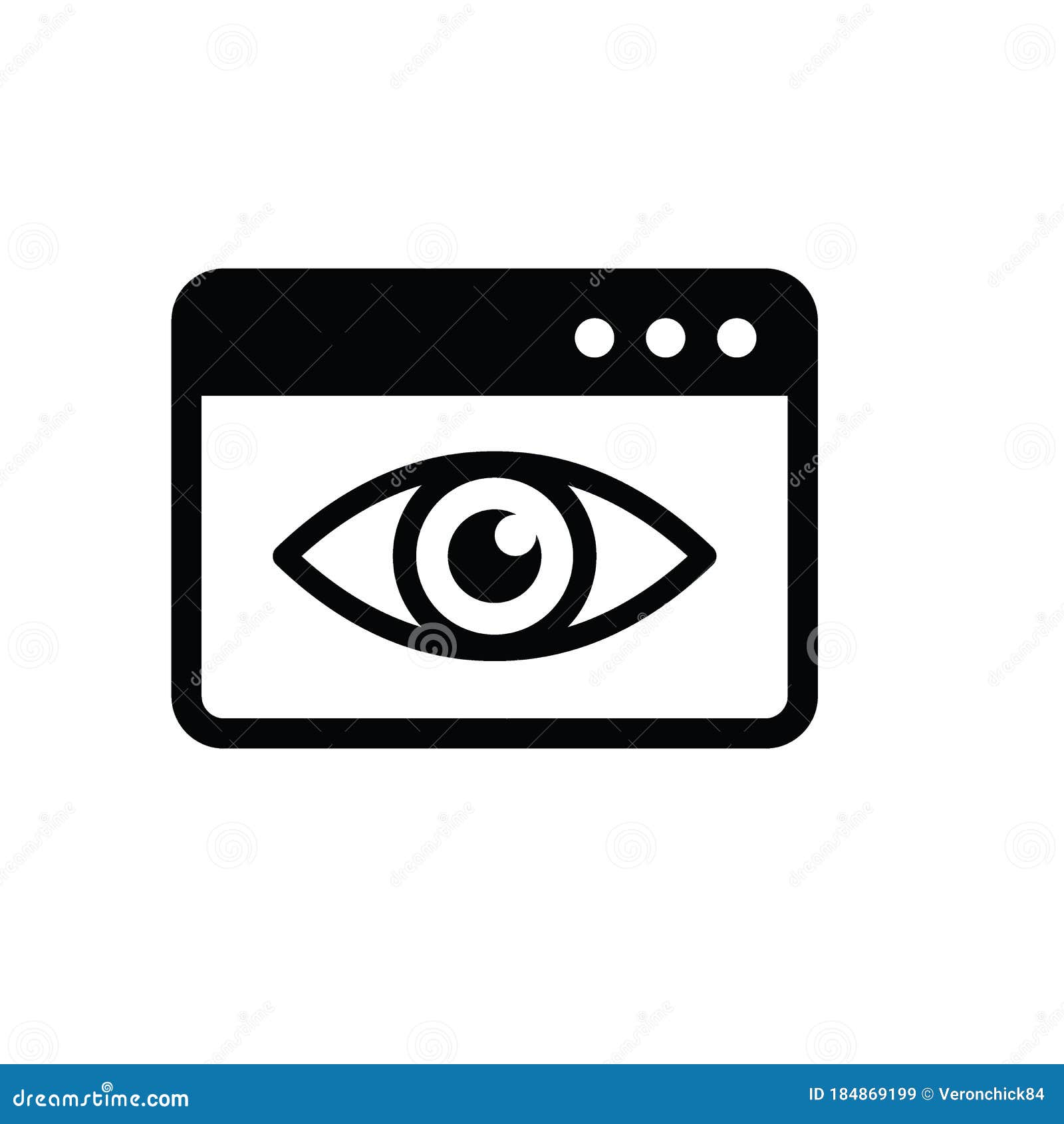 Browser and Eye Icon, View Browser Icon Black Vector Stock Vector ...
