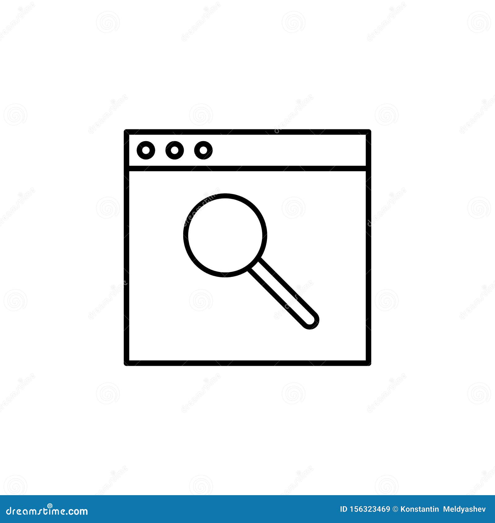 Browser ,find, Search Icon. Simple Outline Vector of Web Design Development Set Icons for UI and ...