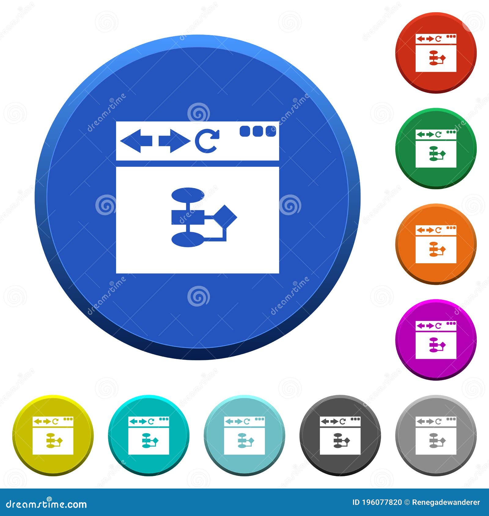 Browser Flow Chart Beveled Buttons Stock Vector - Illustration of ...