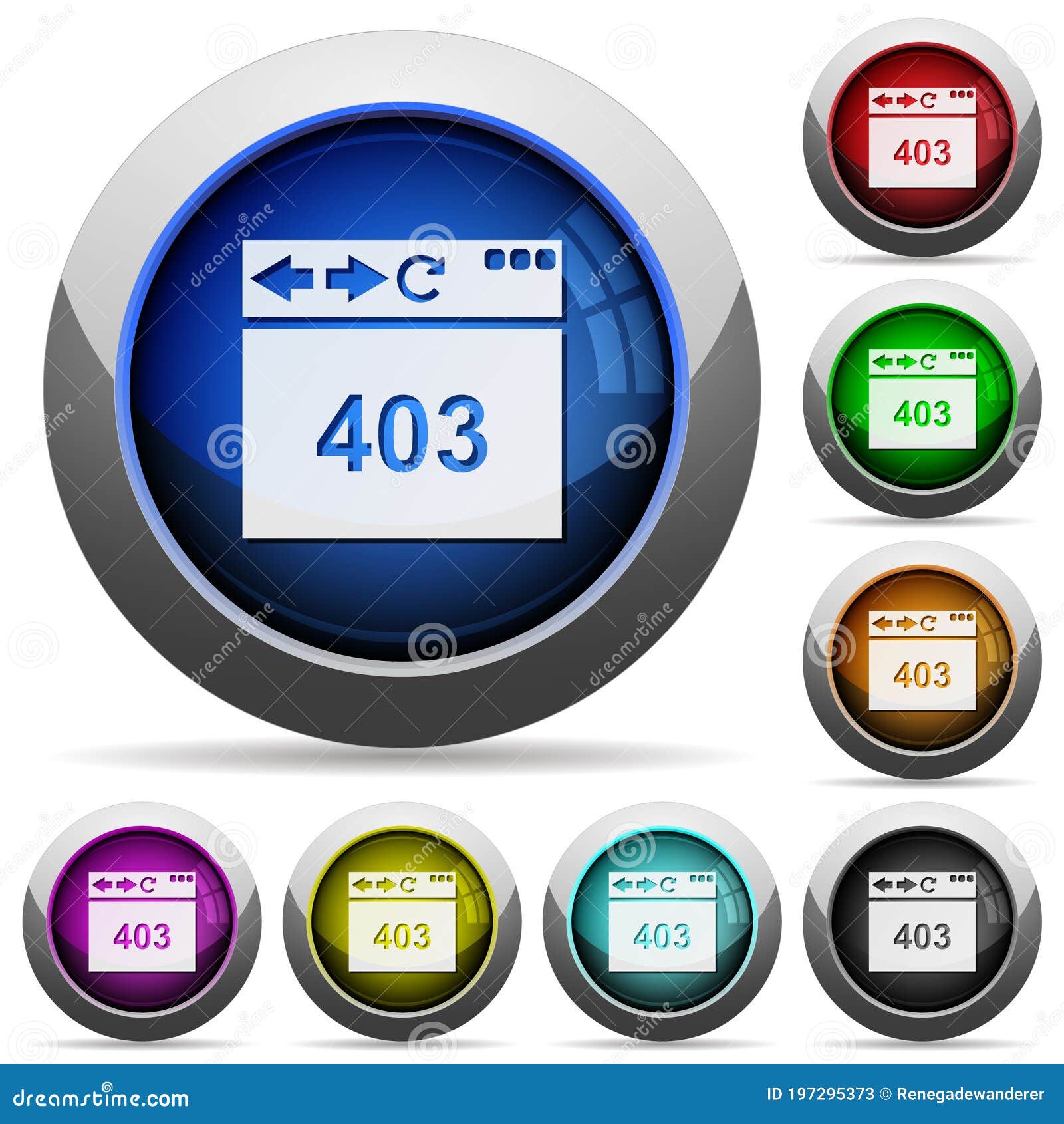Browser 403 Forbidden Round Glossy Buttons Stock Vector - Illustration ...