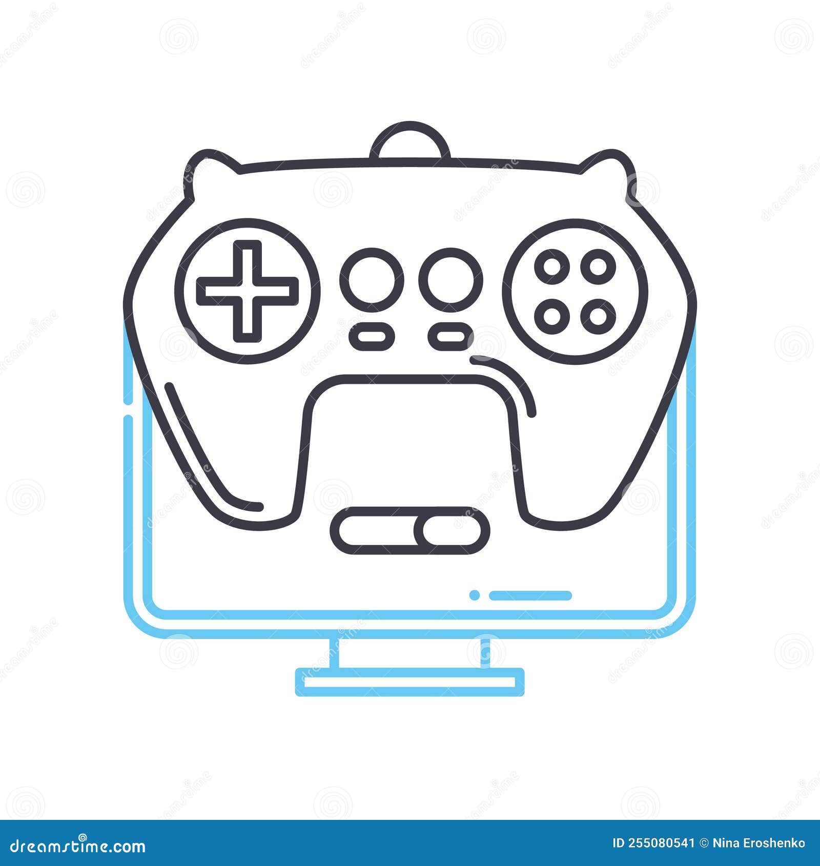 Browser Games Line Icon, Outline Symbol, Vector Illustration, Concept ...