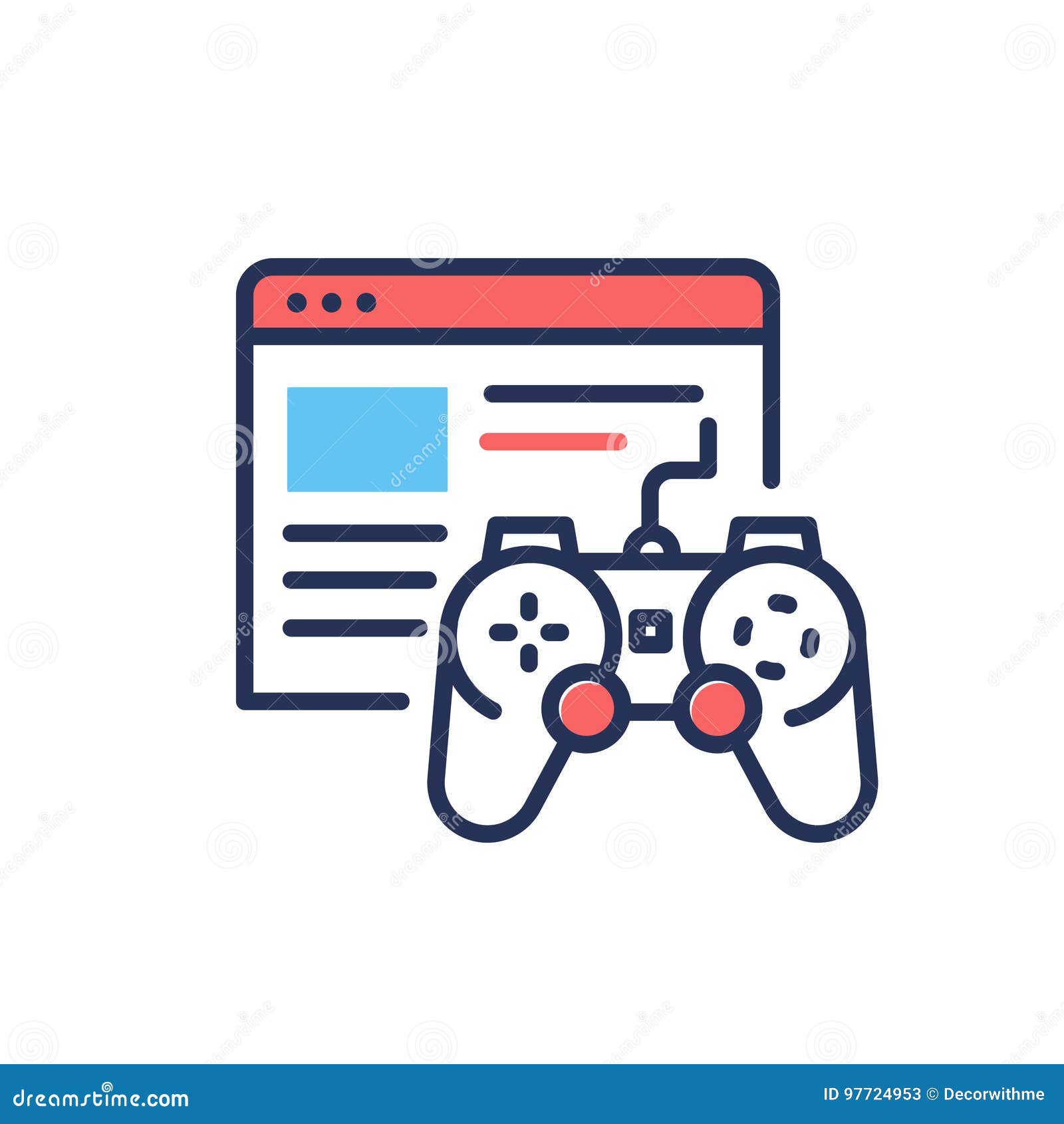 Browser Games Modern Single Vector Line Design Icon Stock Vector