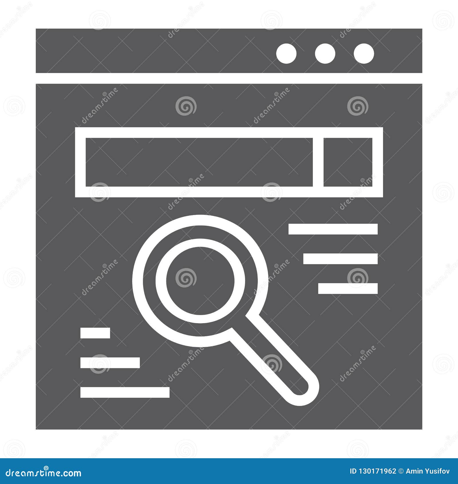 Browser Glyph Icon, Webpage and Internet, Search Sign, Vector Graphics ...