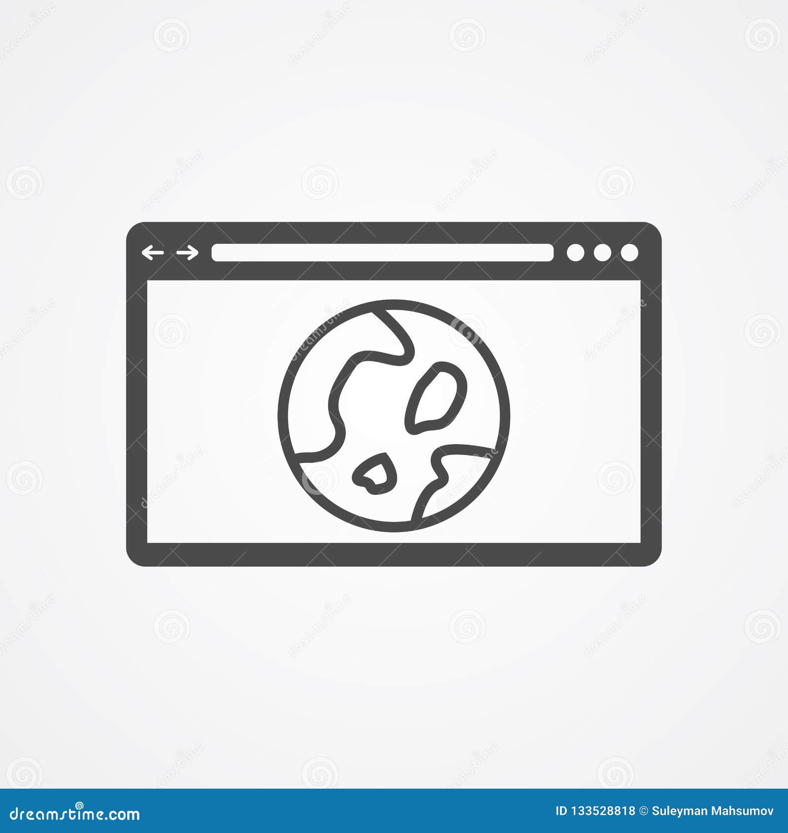 Browser Het Vectorsymbool Van Het Pictogramteken Vector Illustratie ...