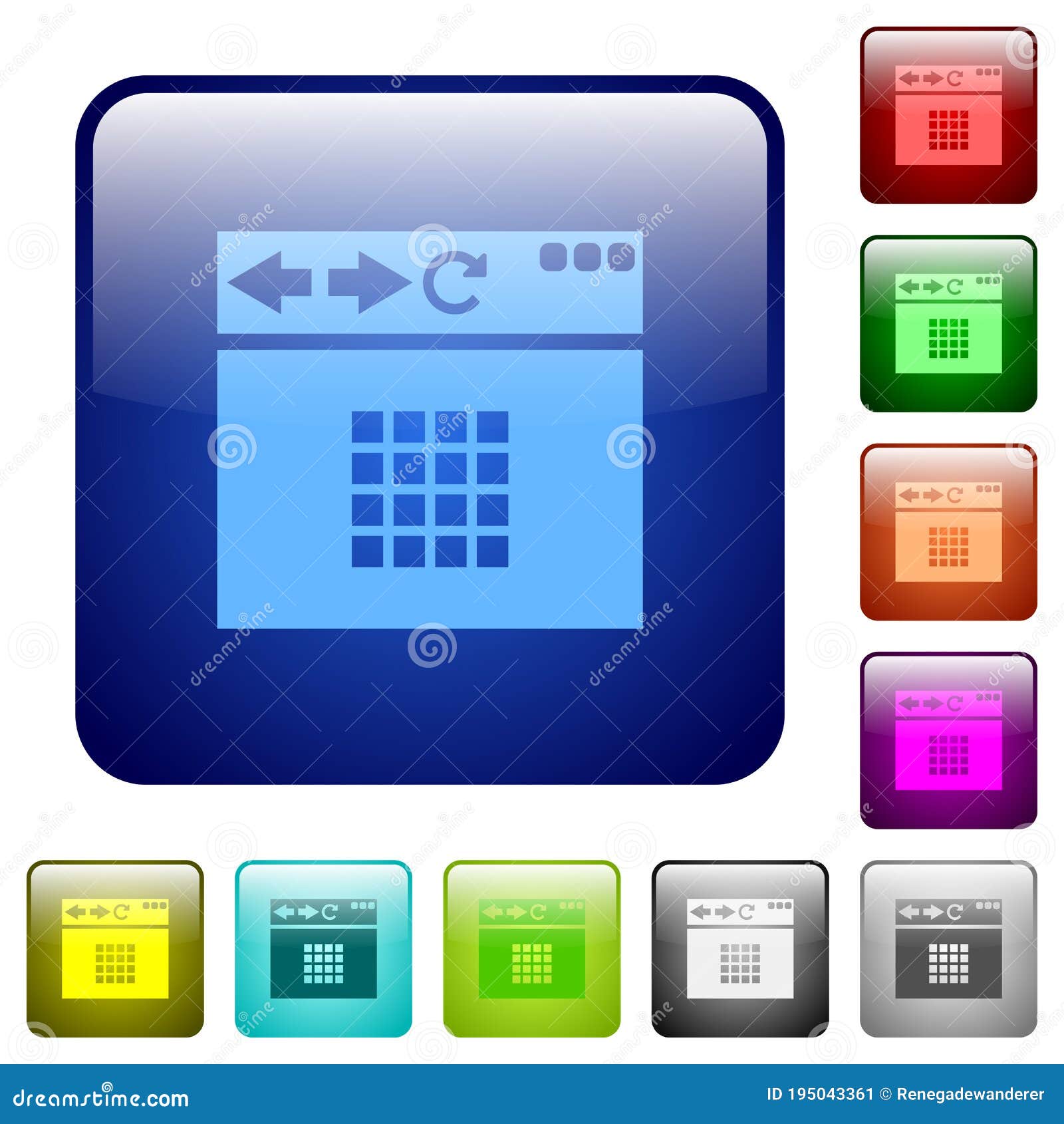 Browser Homescreen Color Square Buttons Stock Vector - Illustration of ...