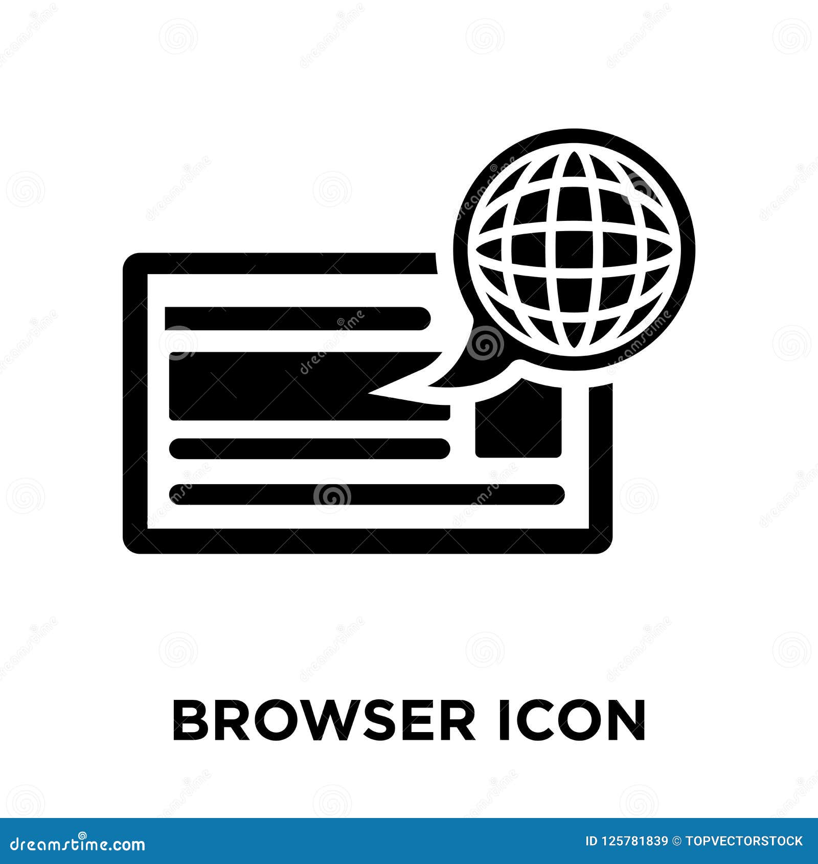 Browser Icon Vector Isolated on White Background, Logo Concept O Stock ...