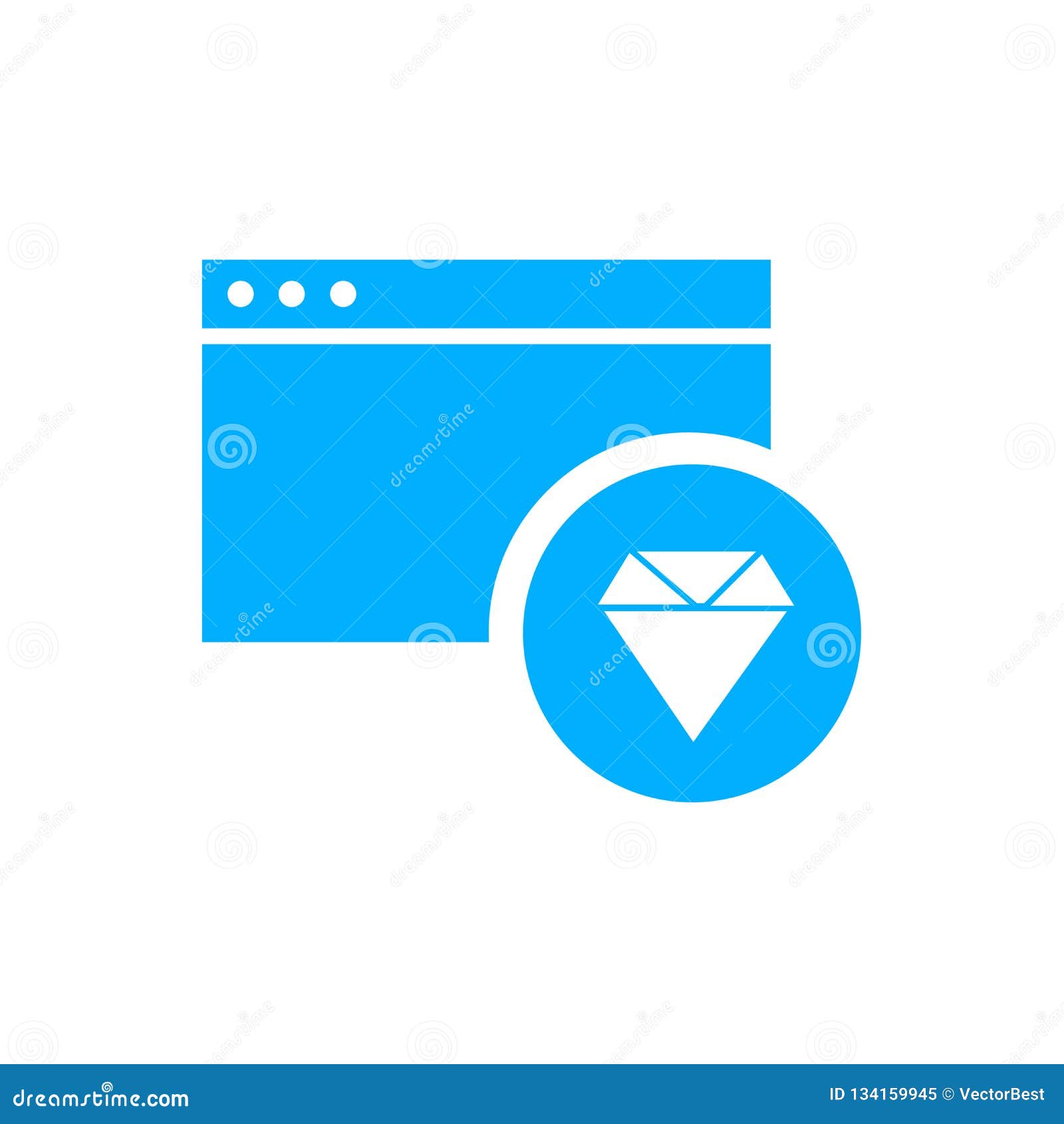 Browser Icon Vector Sign and Symbol Isolated on White Background ...
