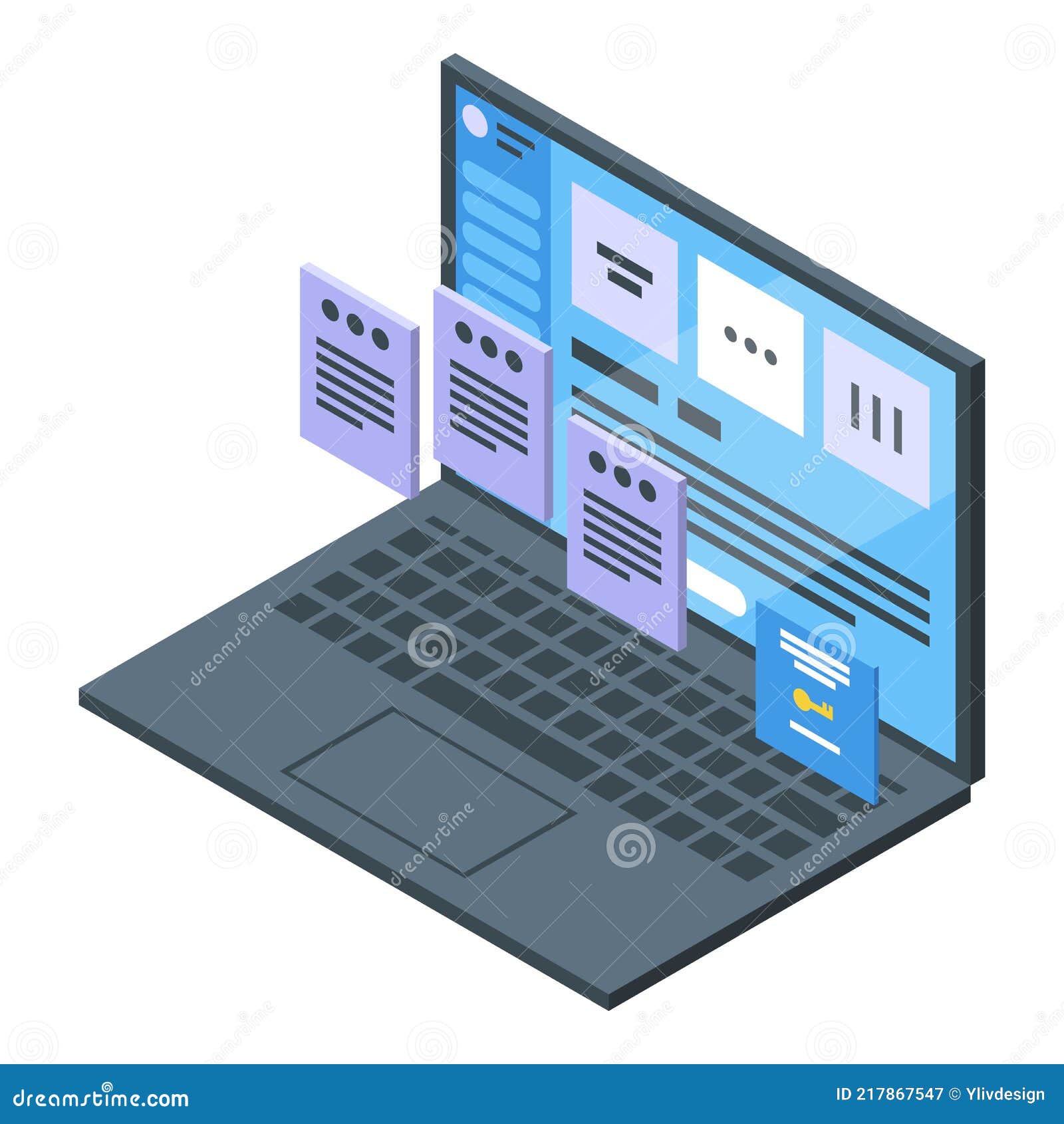 Browser Interface Icon, Isometric Style Stock Vector - Illustration of ...