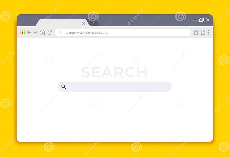 Browser Interface. Website Window Mockup, Internet Screen Frame ...