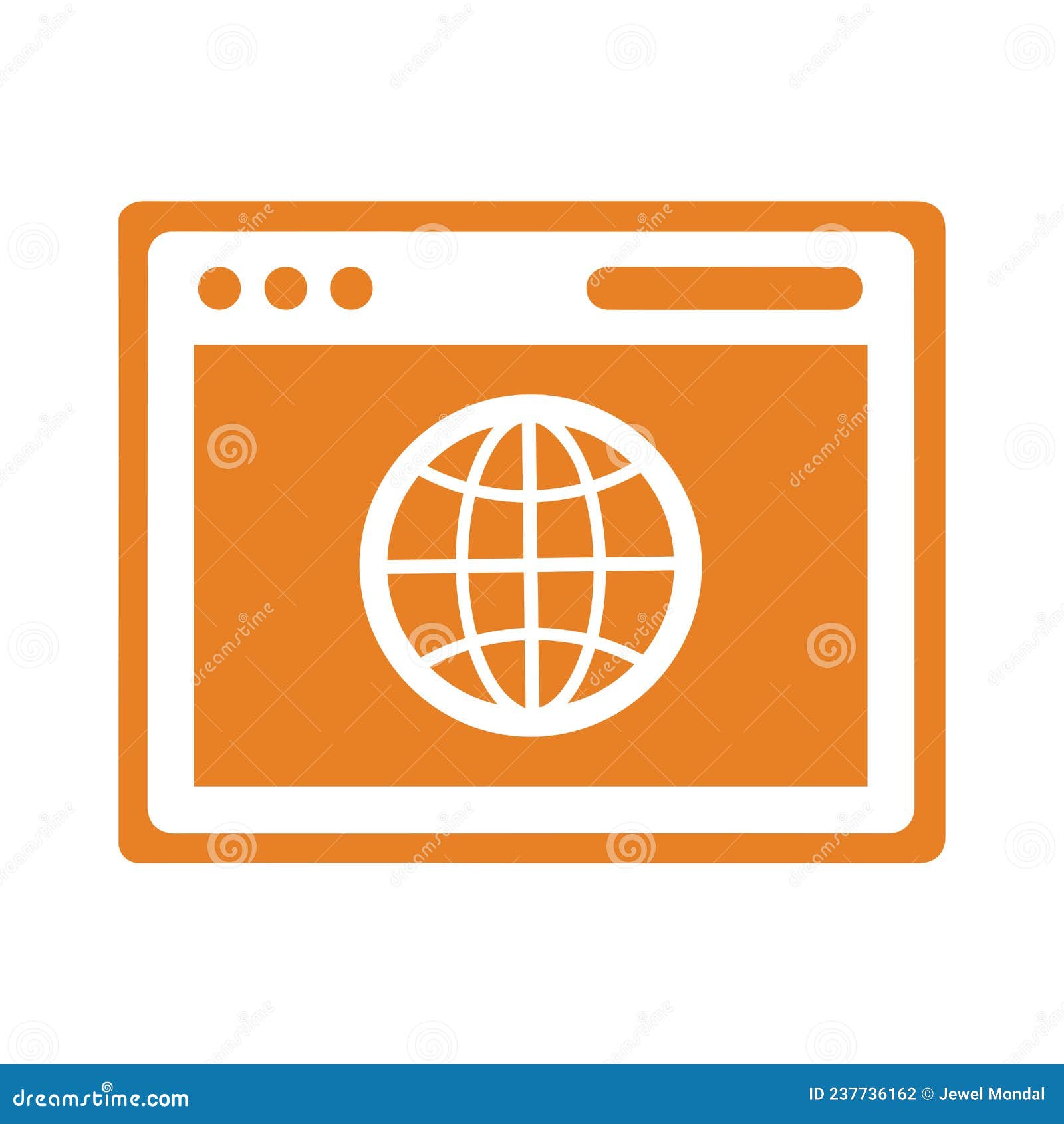Browser, Internet, Web Icon. Orange Vector Sketch. Stock Vector ...