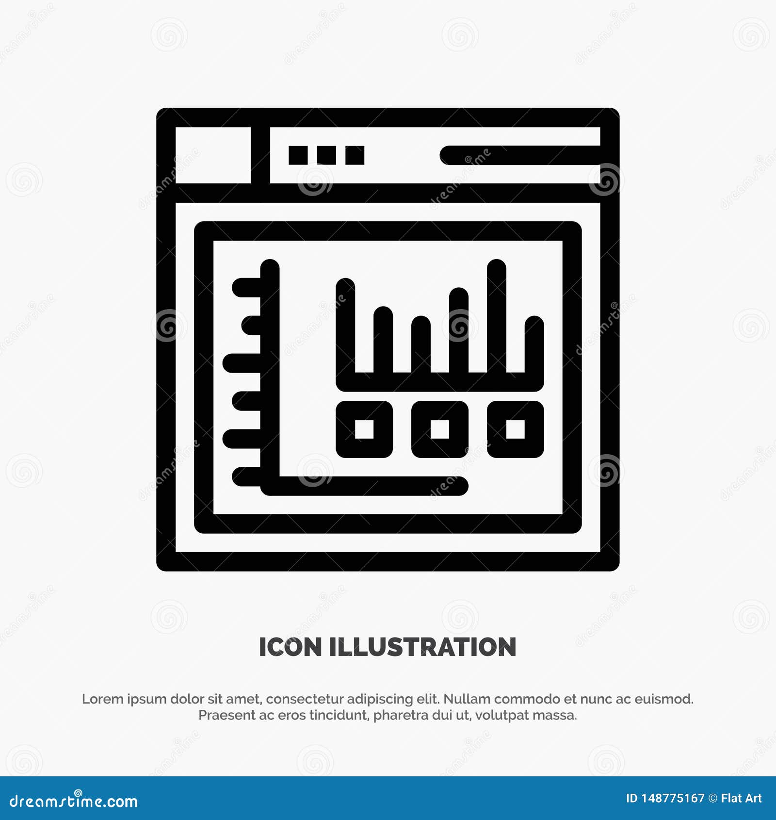 Browser, Internet, Web, Static Vector Line Icon Stock Vector ...