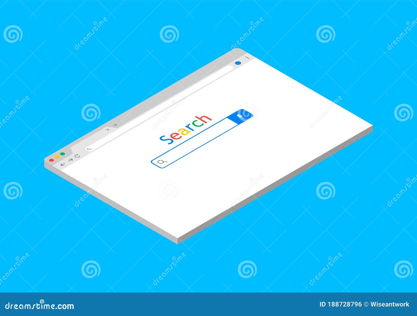 Browser Isometric Window. Search Bar in Computer. Internet Page with ...