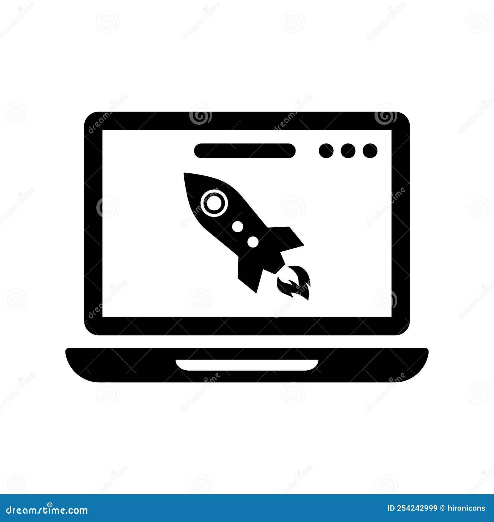 Browser, Launch Icon. Black Vector Graphics Stock Vector - Illustration ...
