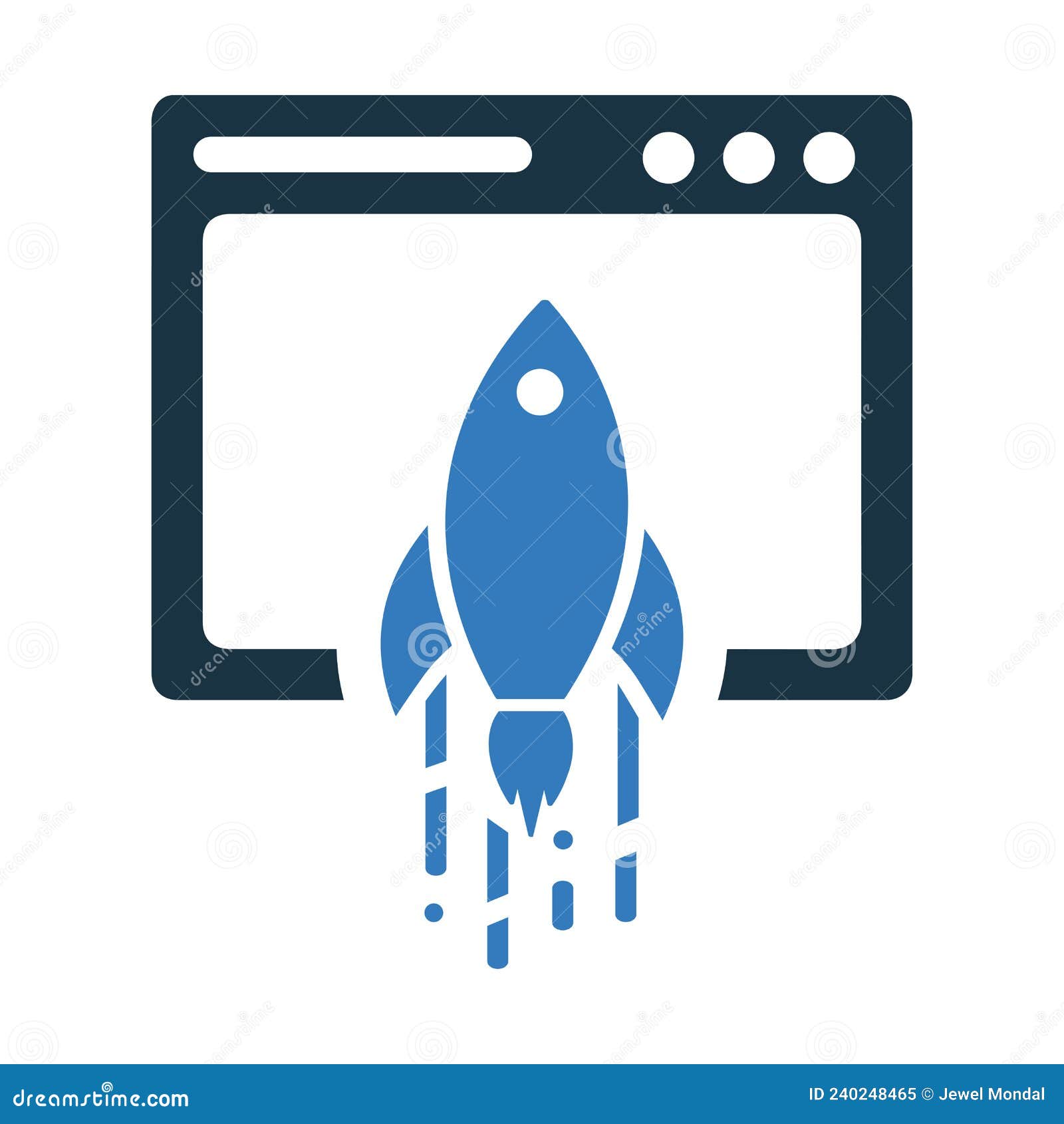 Browser, Launch Icon. Simple Flat Design Concept. Stock Vector ...