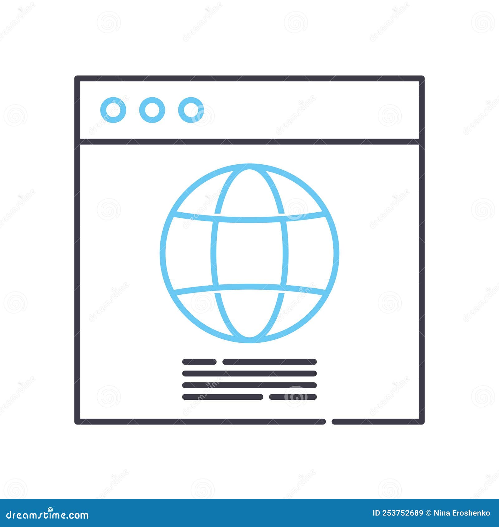 Browser Line Icon, Outline Symbol, Vector Illustration, Concept Sign ...