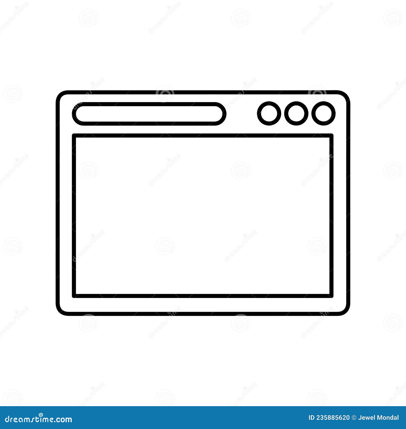 Browser Line Icon. Outline Vector. Stock Illustration - Illustration of ...