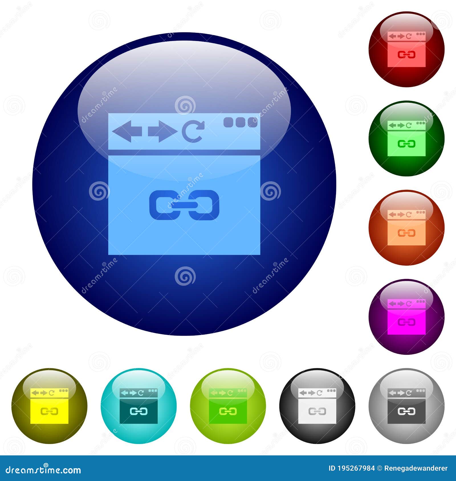 Browser Link Color Glass Buttons Stock Vector - Illustration of glossy ...