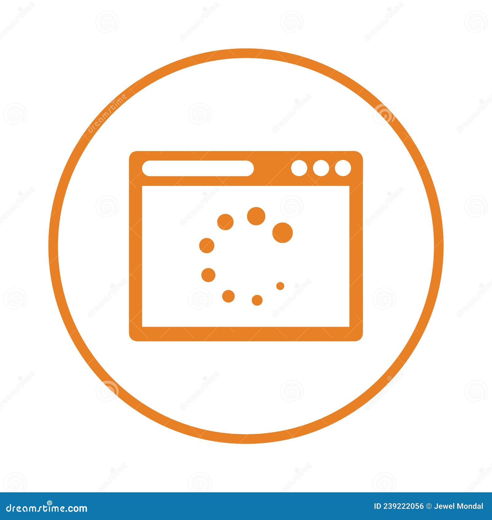 Browser, Loading, Page Icon. Orange Vector Sketch. Stock Vector ...