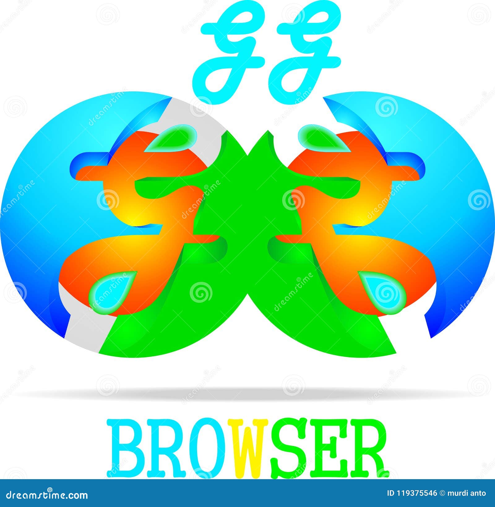 GG browser logo stock illustration. Illustration of browser - 119375546