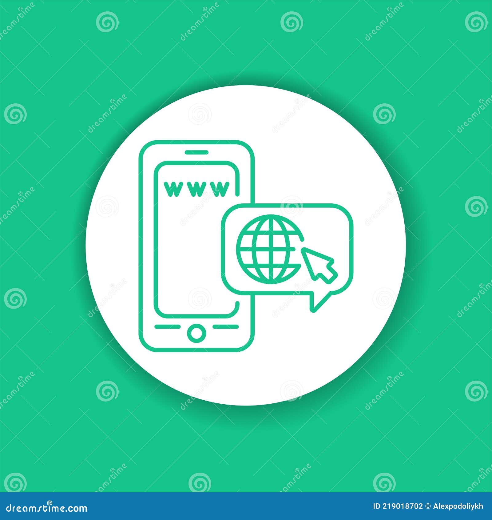 Browser Mobile Application in Smartphone Color Glyph Icon. Stock Vector ...