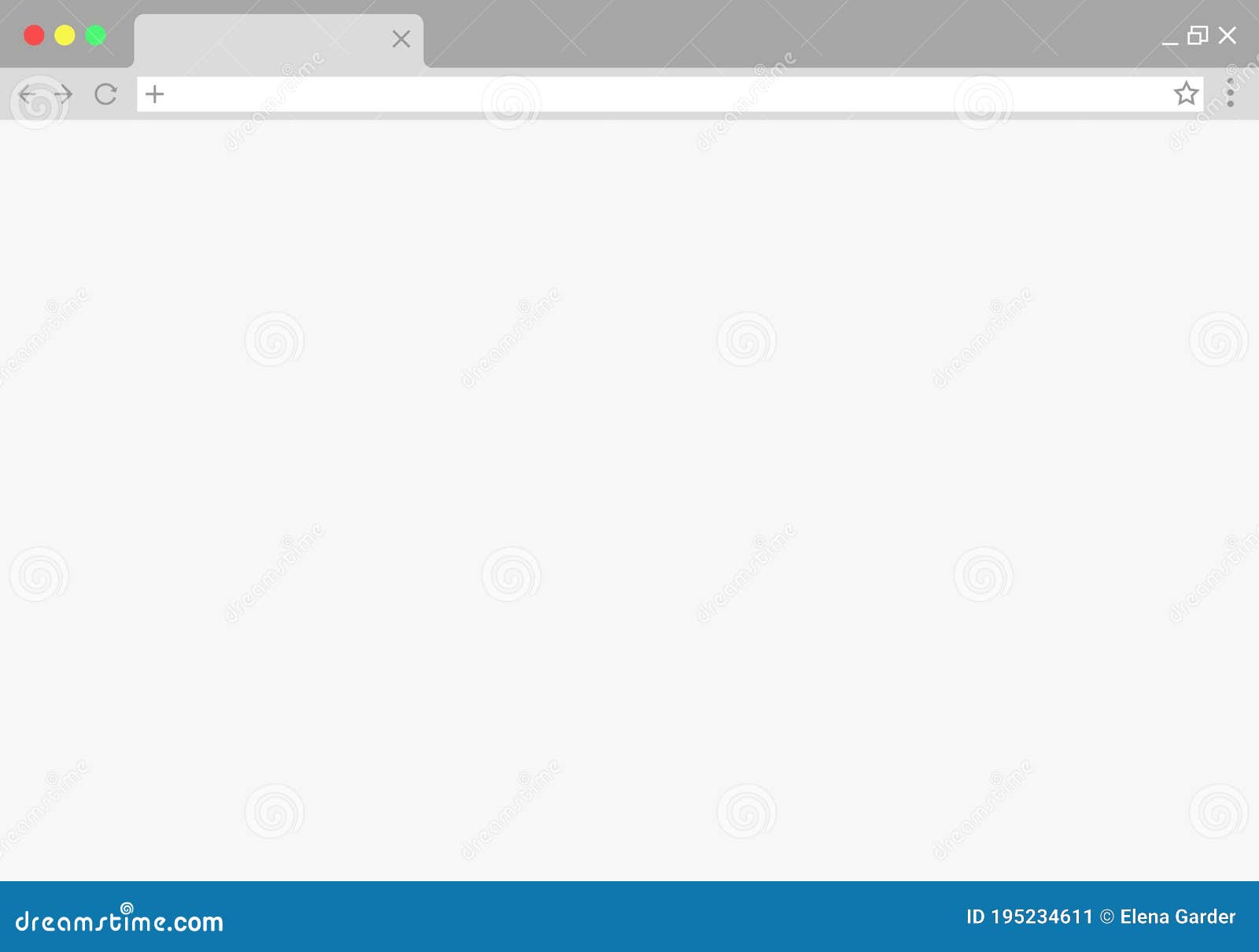 Browser New Window. Website Mockup. Empty Web Bar. Blank Flat Computer ...