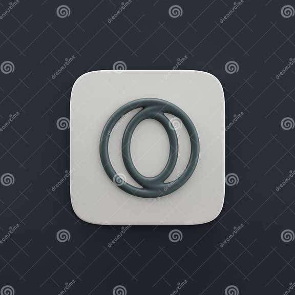 Browser Opera 3d Icon, Outilne Design and Development Icon in Grey ...
