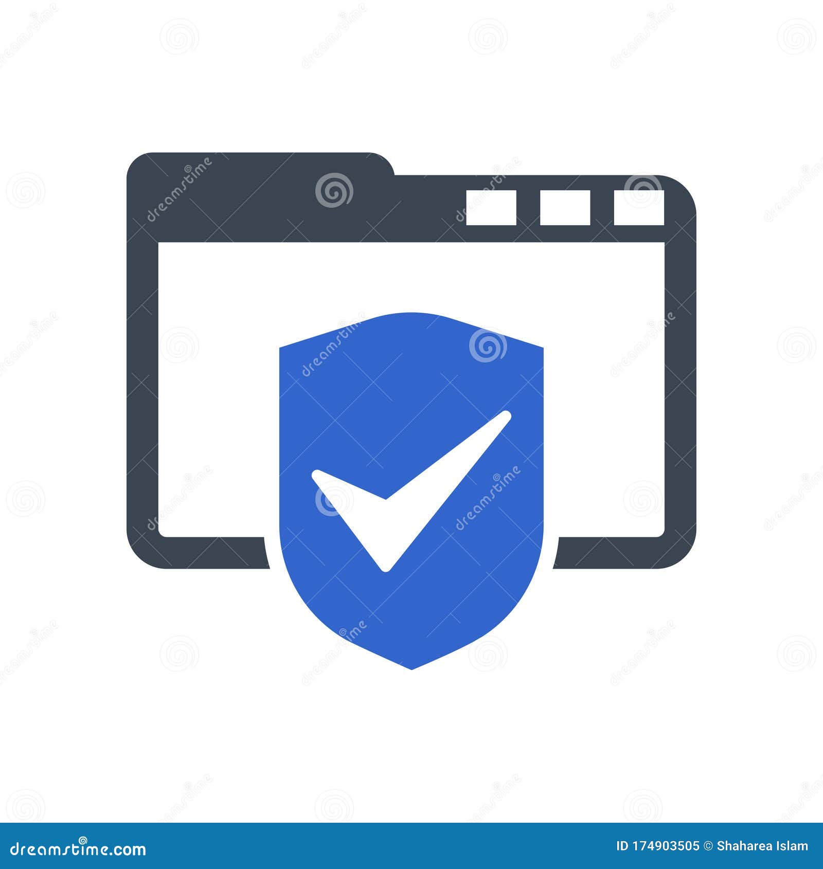 Browser protection icon stock vector. Illustration of protection ...