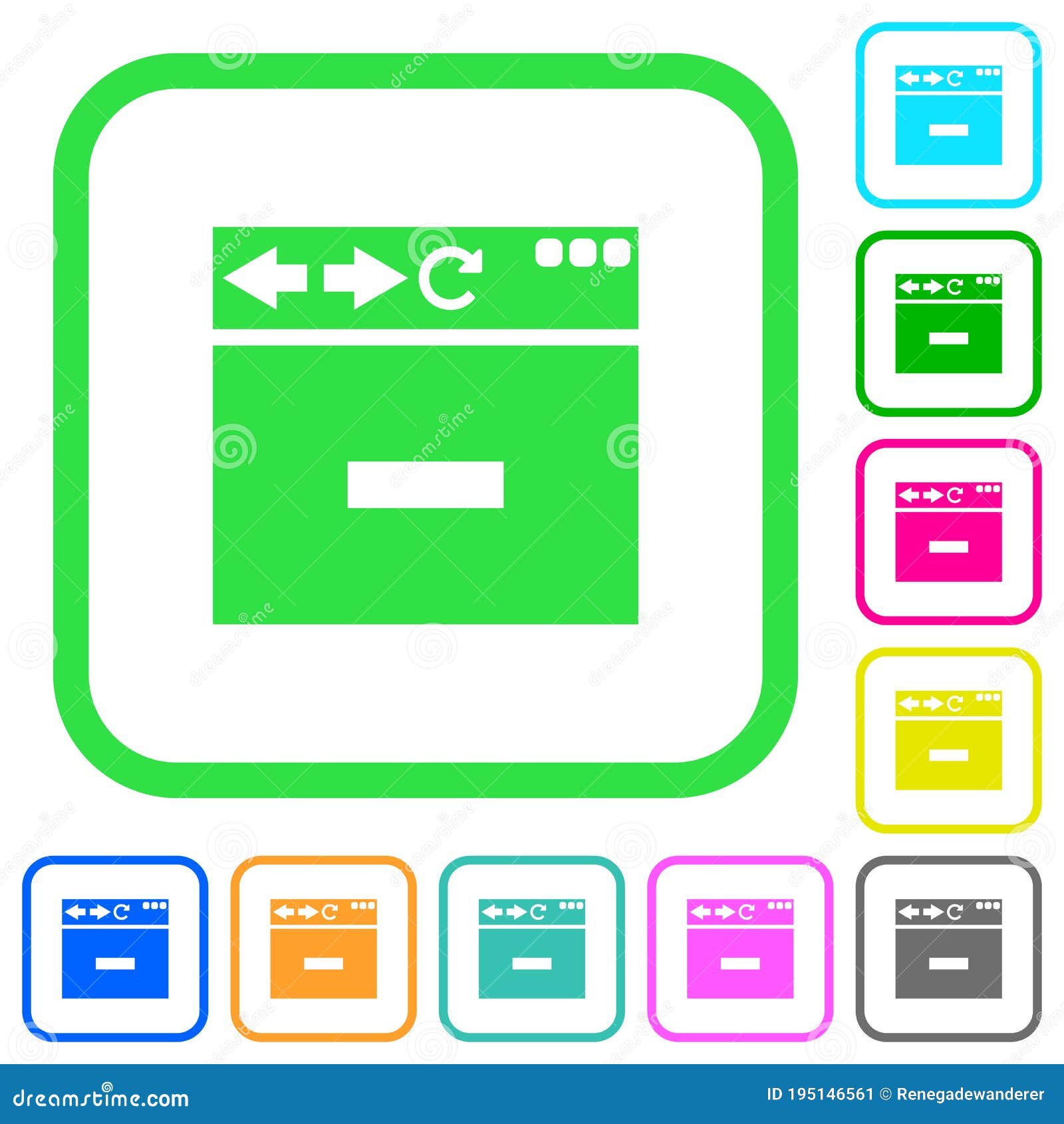 Browser Remove Tab Vivid Colored Flat Icons Stock Vector - Illustration ...