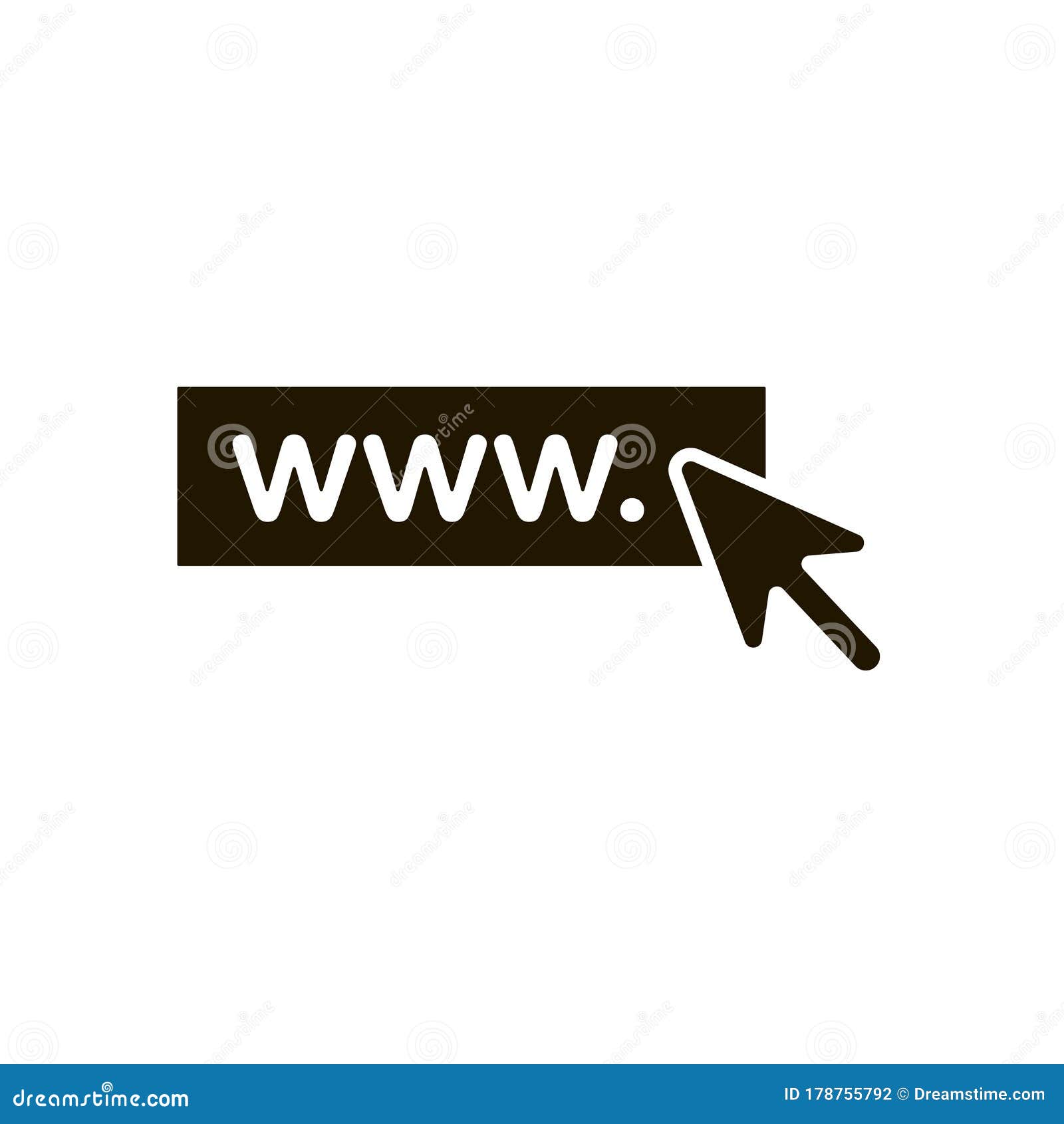 Browser Search Bar and Mouse Cursor Icon in Trendy Flat Style Isolated ...
