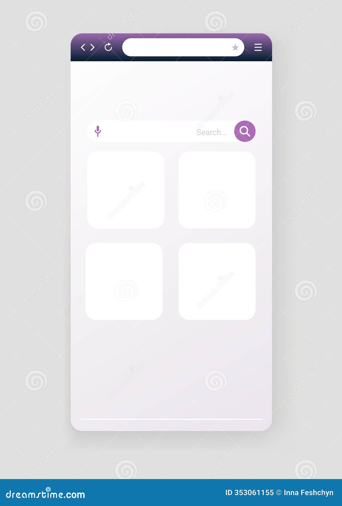 Browser Search Bar. Web Page Internet Browser Button, Search Box Template. Internet Search ...