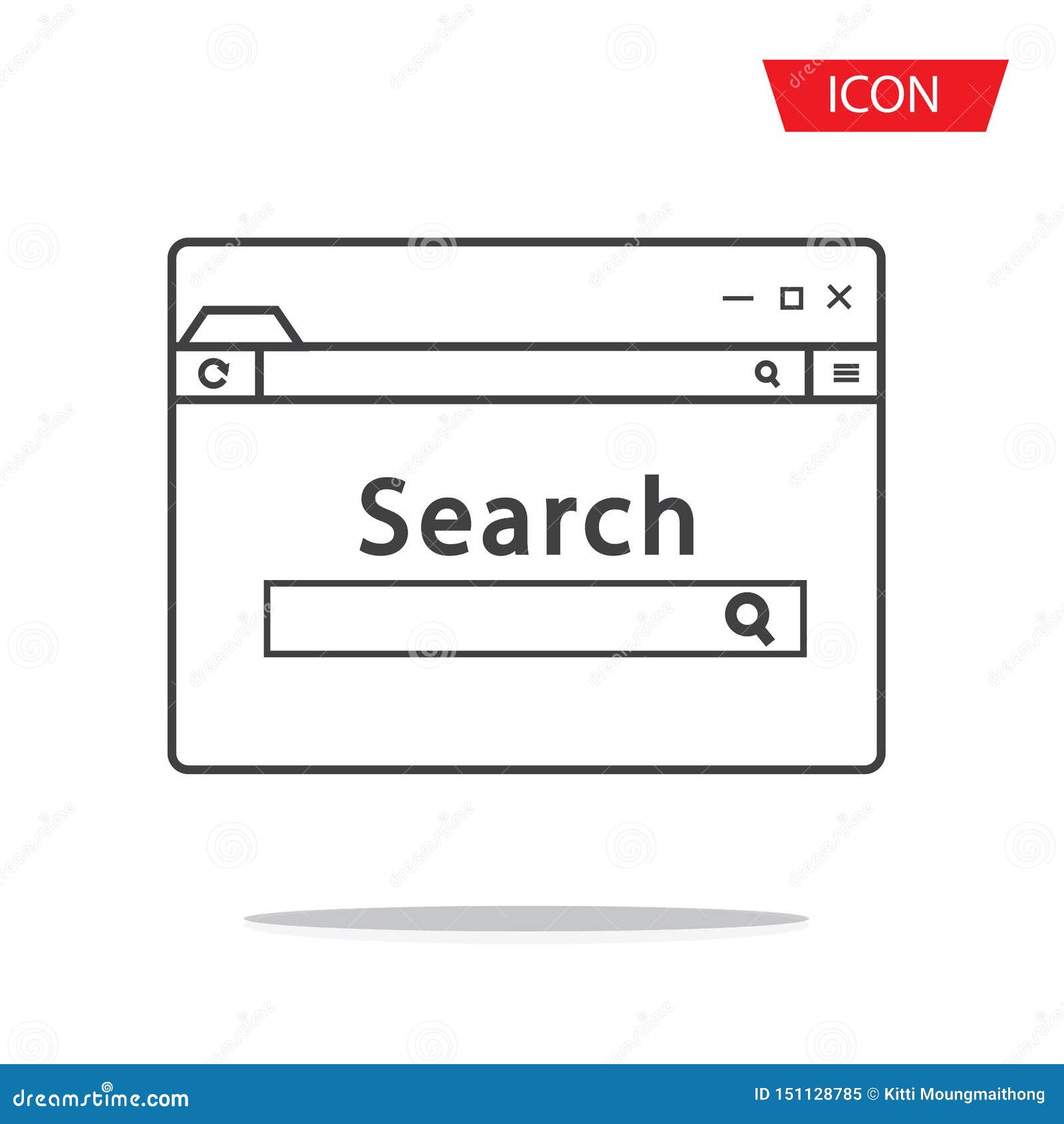Browser Search Icon Vector Isolated Stock Vector - Illustration of page ...