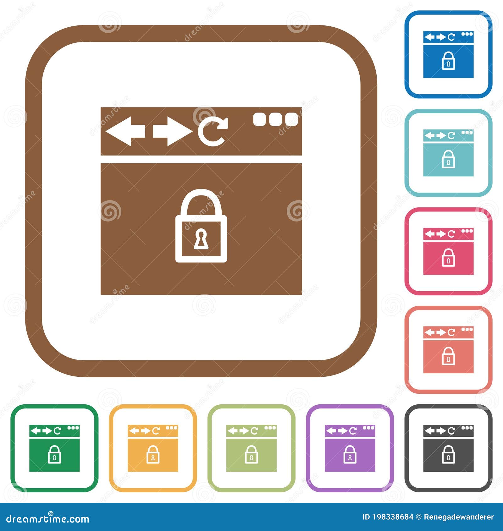Browser Secure Simple Icons Stock Vector - Illustration of ...