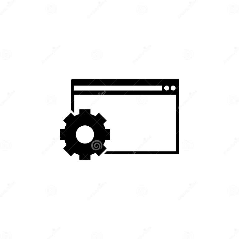 Browser Setup, Configure Settings Flat Vector Icon Stock Vector - Illustration of flat ...