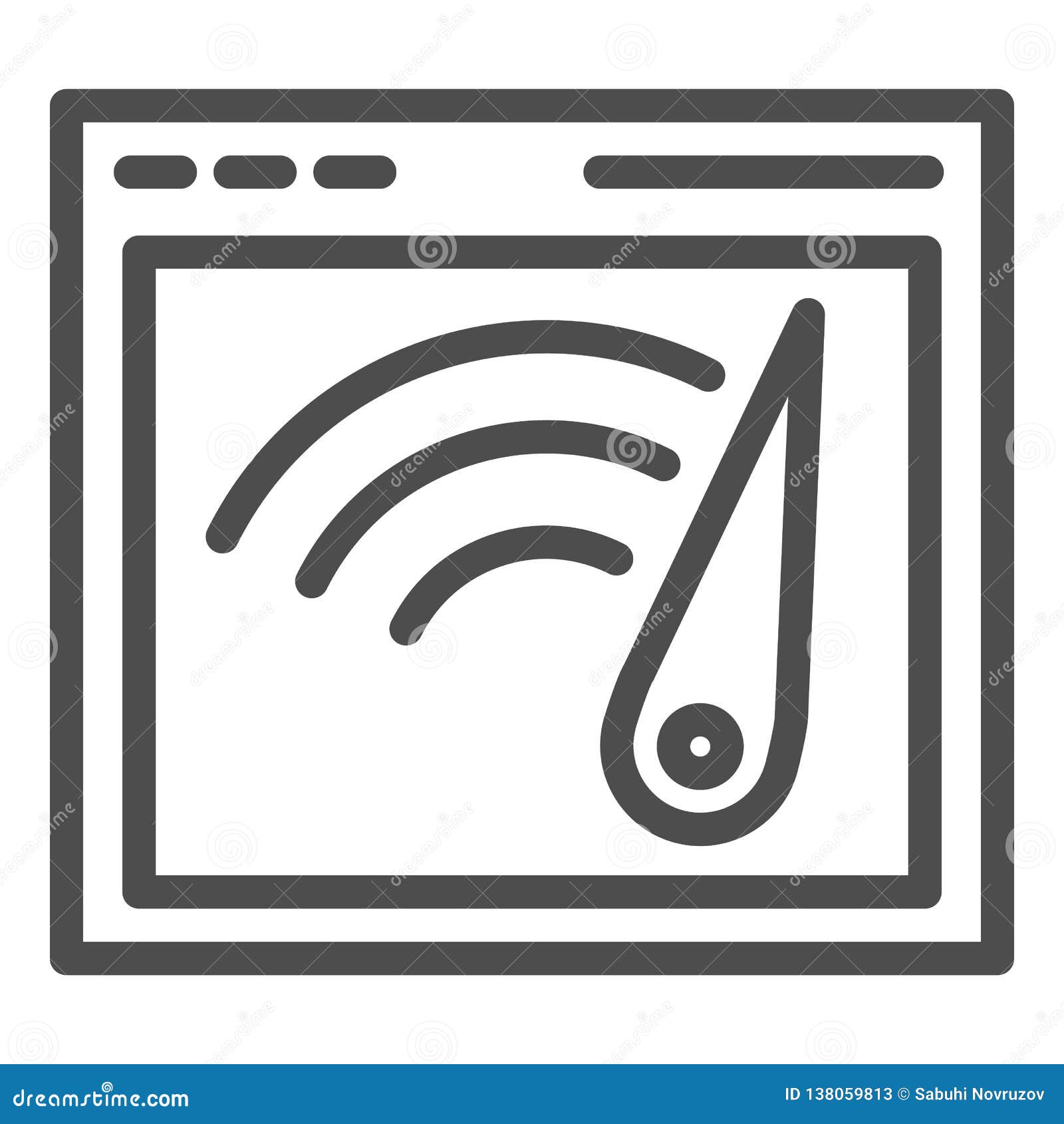 Browser Speed Line Icon. Computer Window Speedometer Vector ...