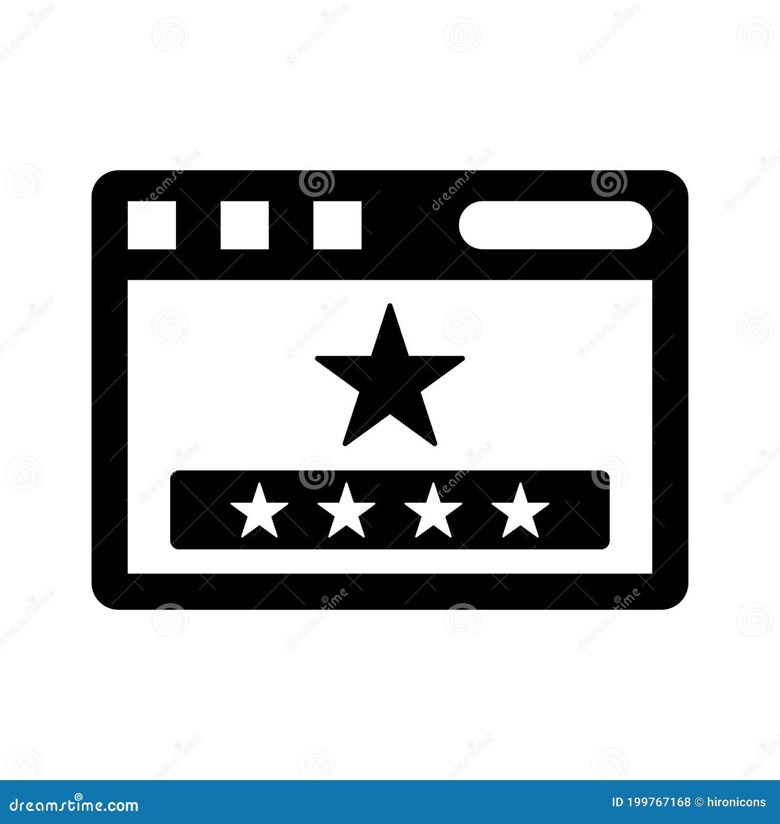 Browser, Star, Web Page Icon. Black Version Stock Vector - Illustration ...